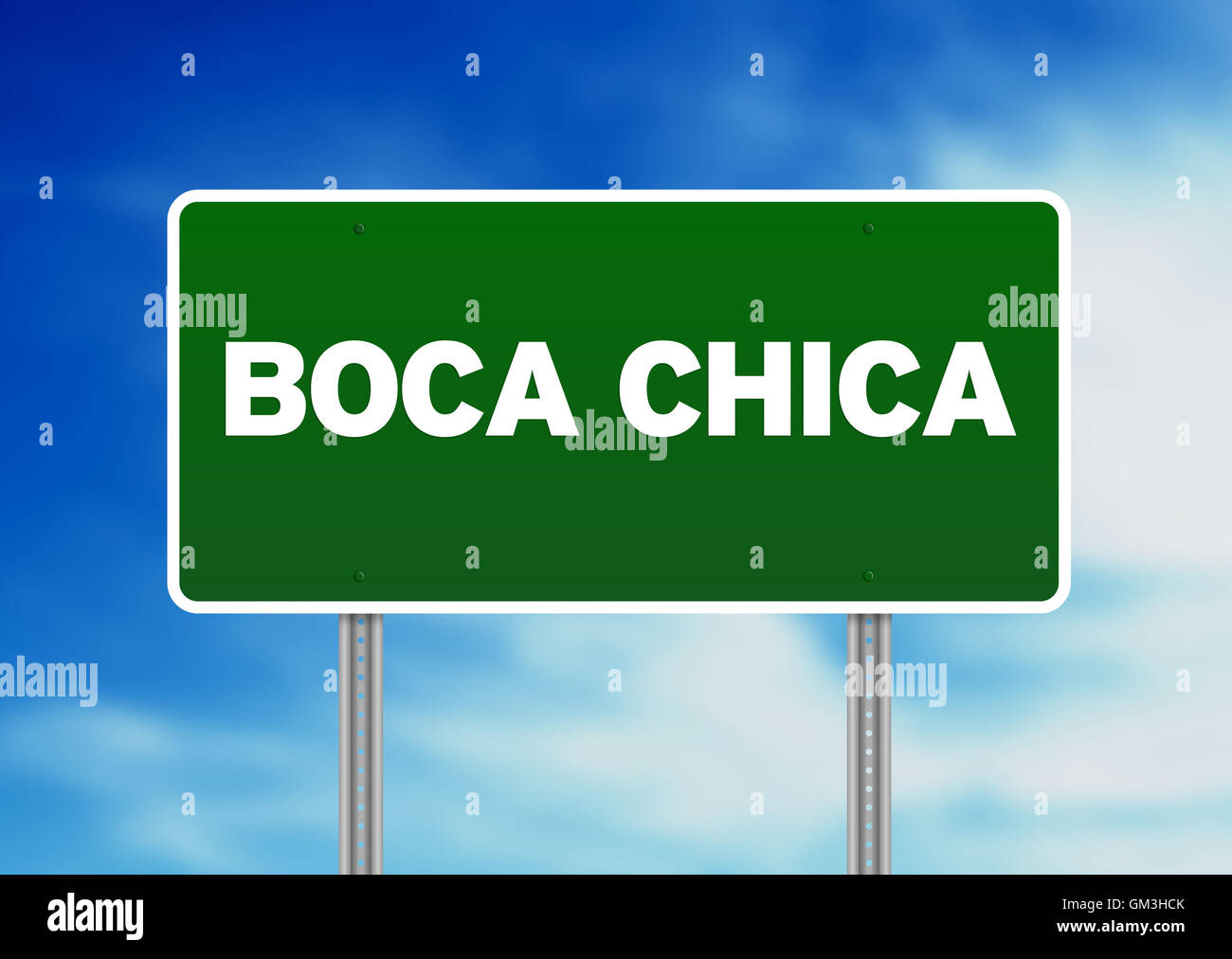 Green Road Sign - Boca Chica, Dominican Republic Stock Photo - Alamy