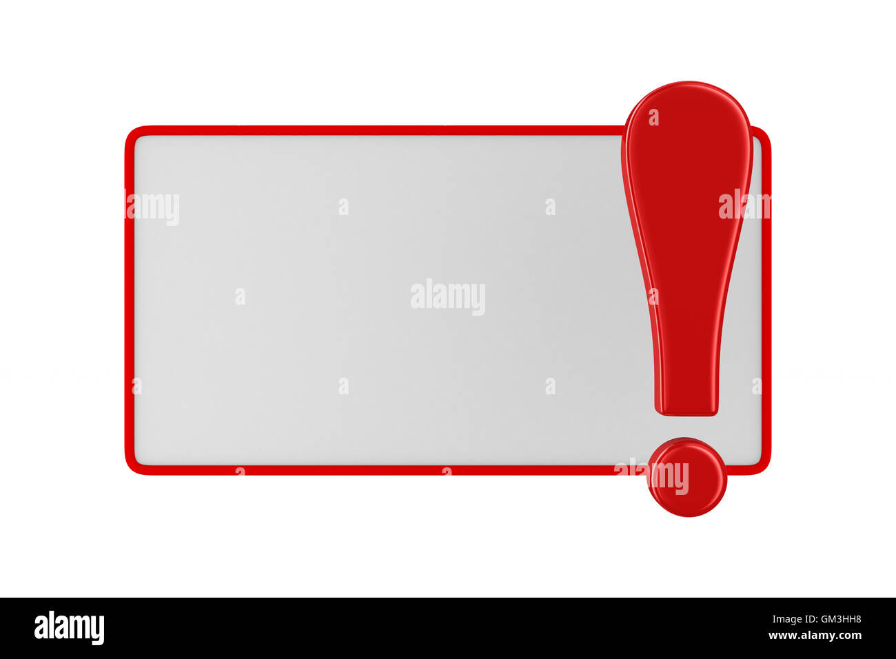 billboard with exclamation point on white. Isolated 3D image Stock ...