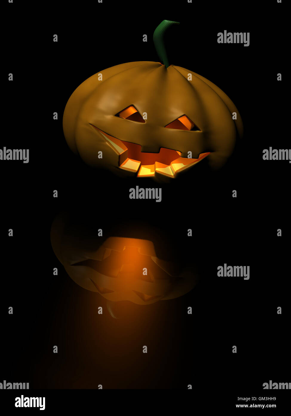 pumpkin of halloween with reflect Stock Photo - Alamy