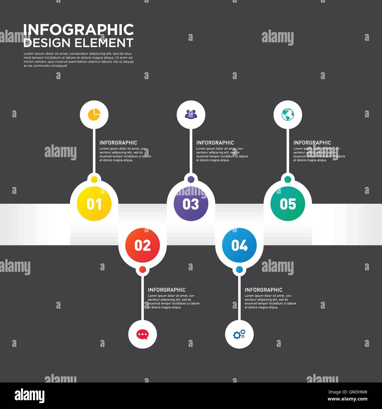 Infographic business report template layout design element vector ...