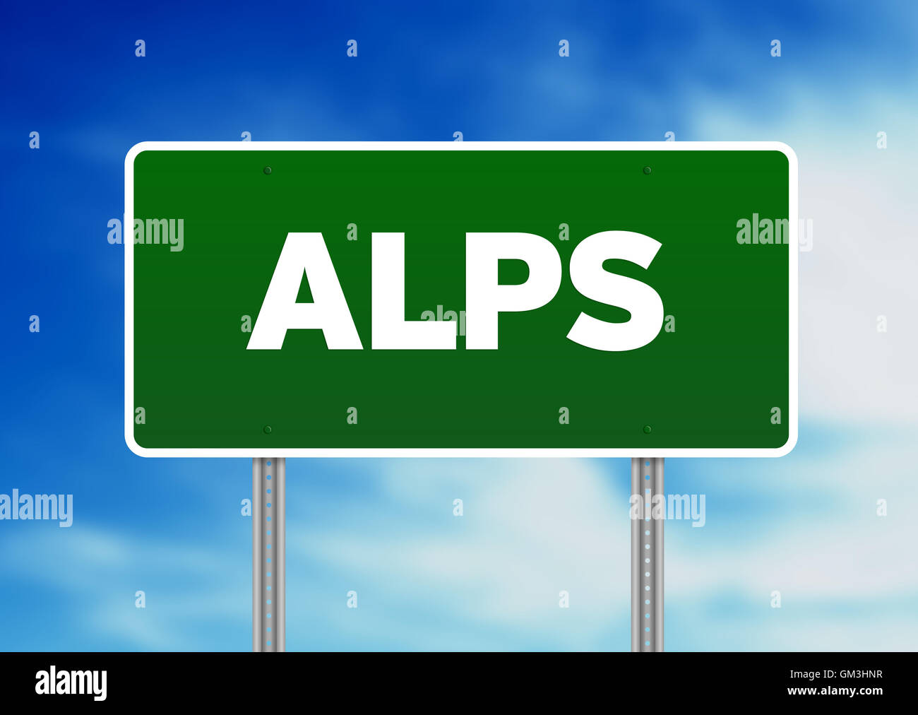 Alps Highway Sign Stock Photo - Alamy