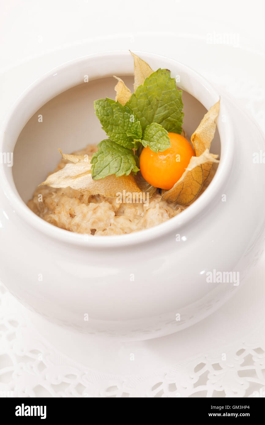 Hot porridge breakfast Stock Photo - Alamy