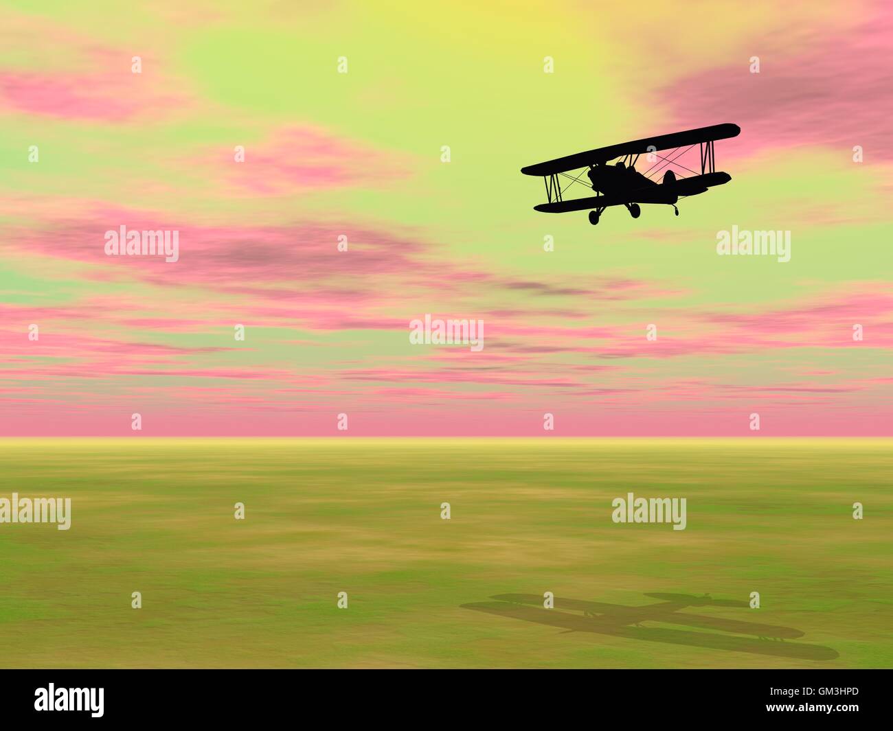 Biplan - 3D render Stock Photo - Alamy