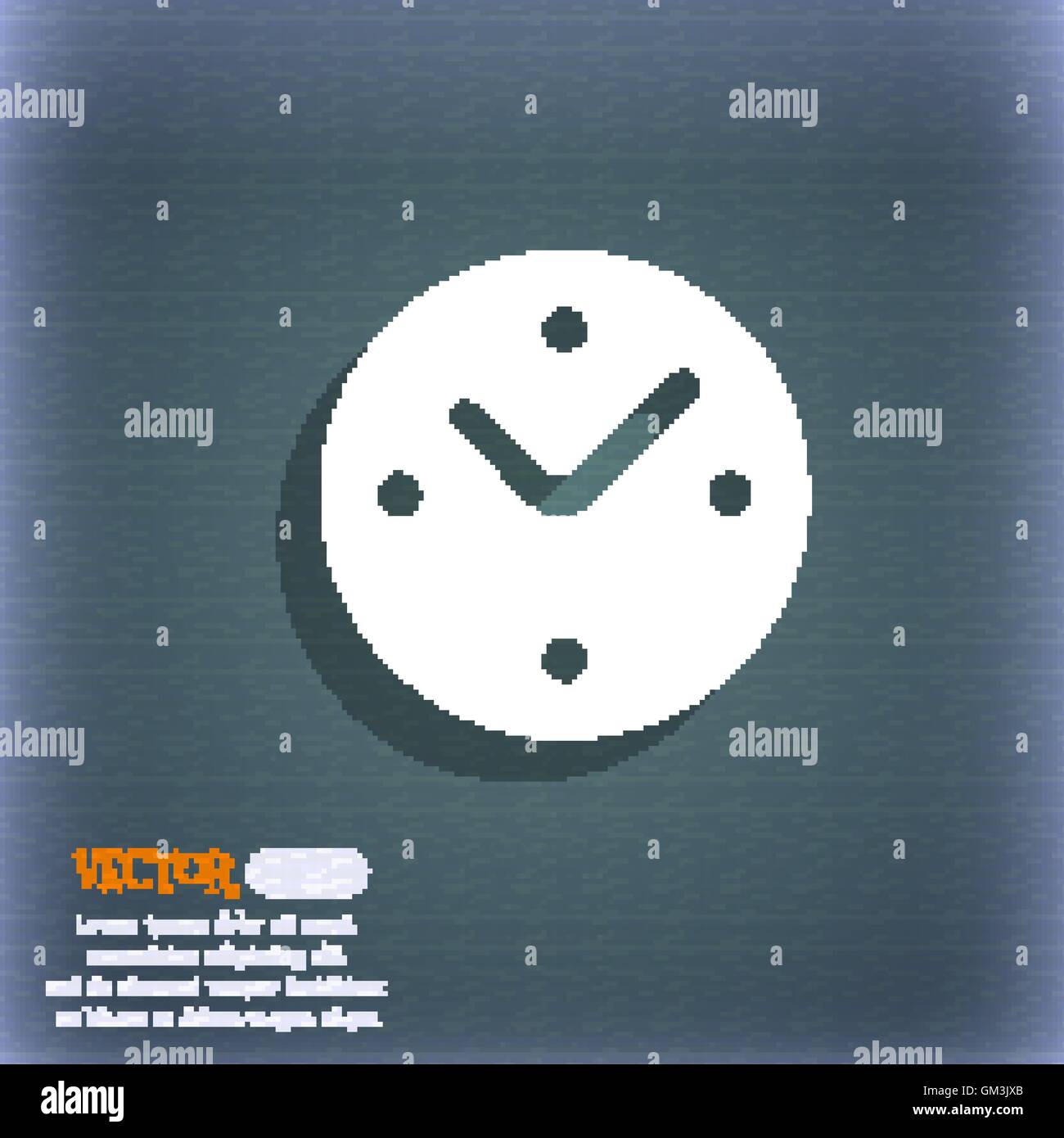 Mechanical Clock icon symbol on the blue-green abstract background with ...