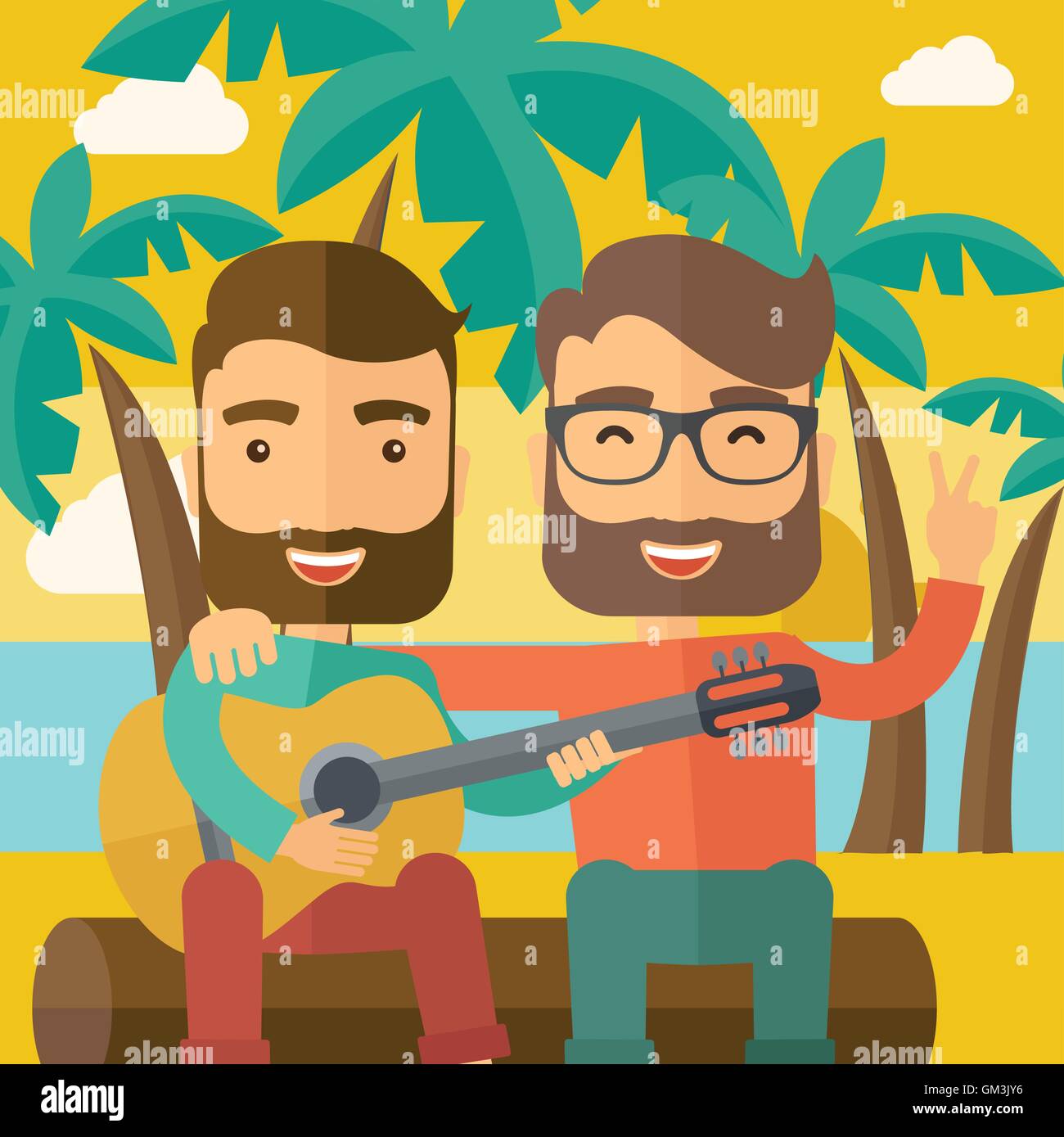 Men beach summer Stock Vector Images - Alamy