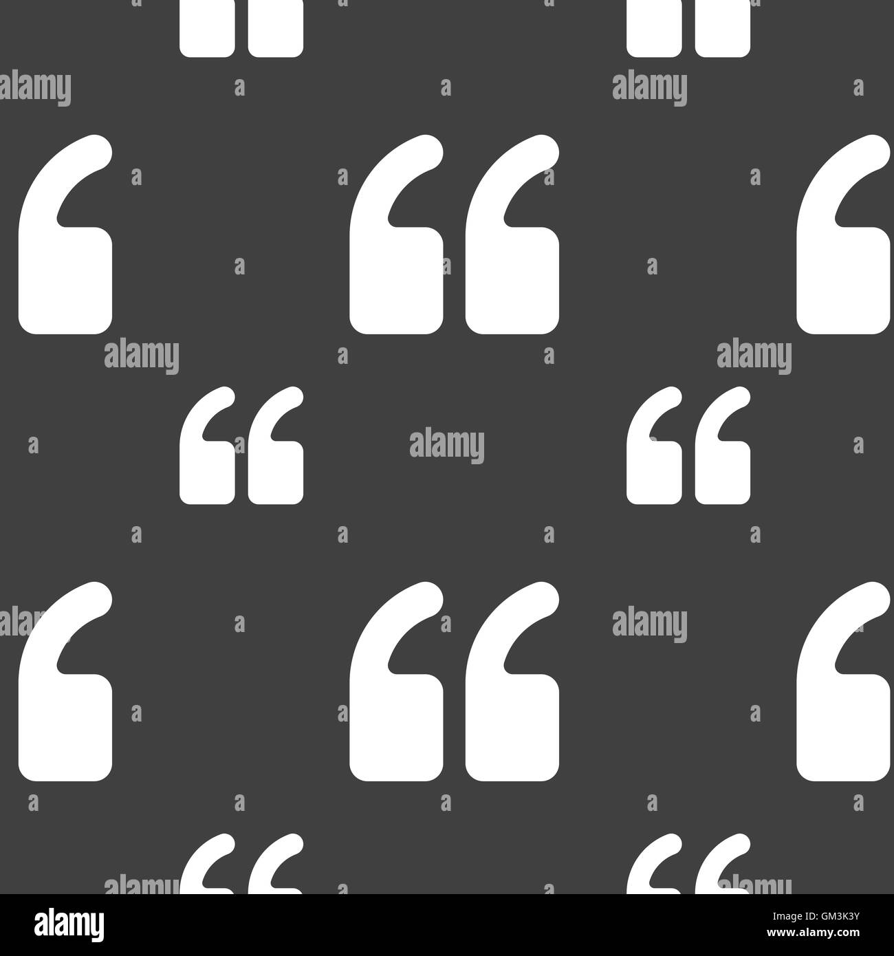Double quotes at the beginning of words icon sign. Seamless pattern on ...