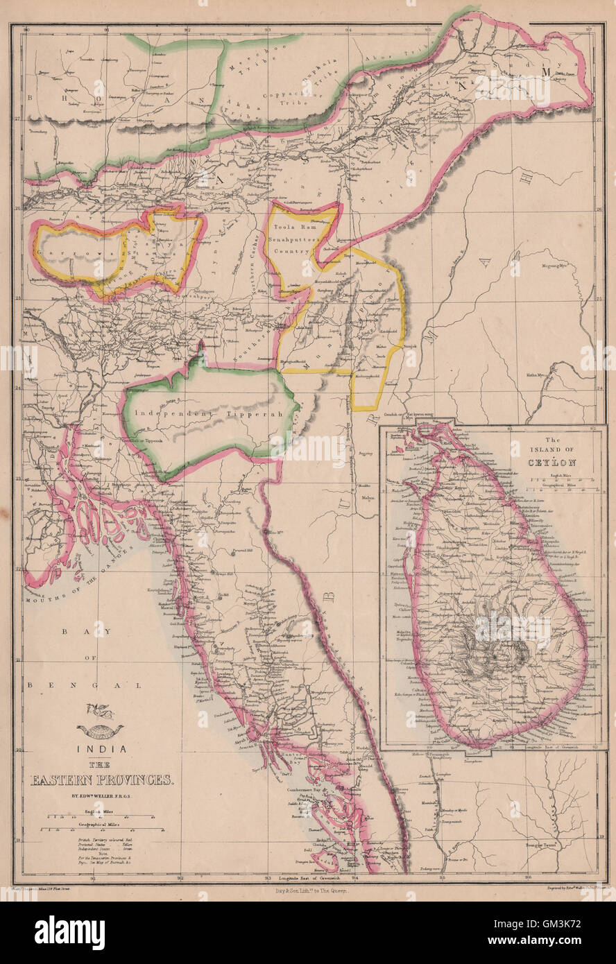 Map of eastern india hi-res stock photography and images - Alamy