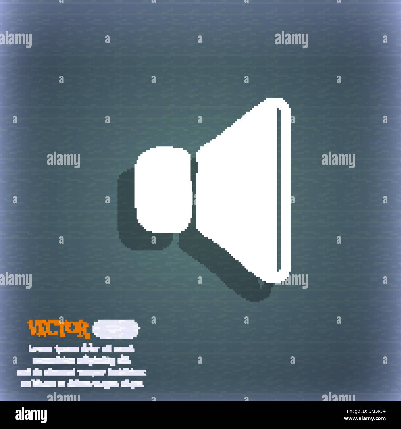 volume, sound icon symbol on the blue-green abstract background with ...