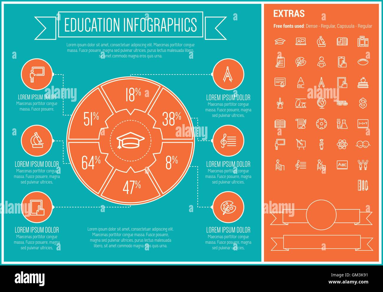 Education Line Design Infographic Template Stock Vector Image & Art - Alamy