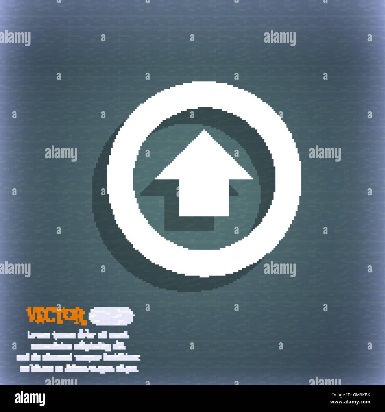 Direction arrow up icon symbol on the blue-green abstract background ...