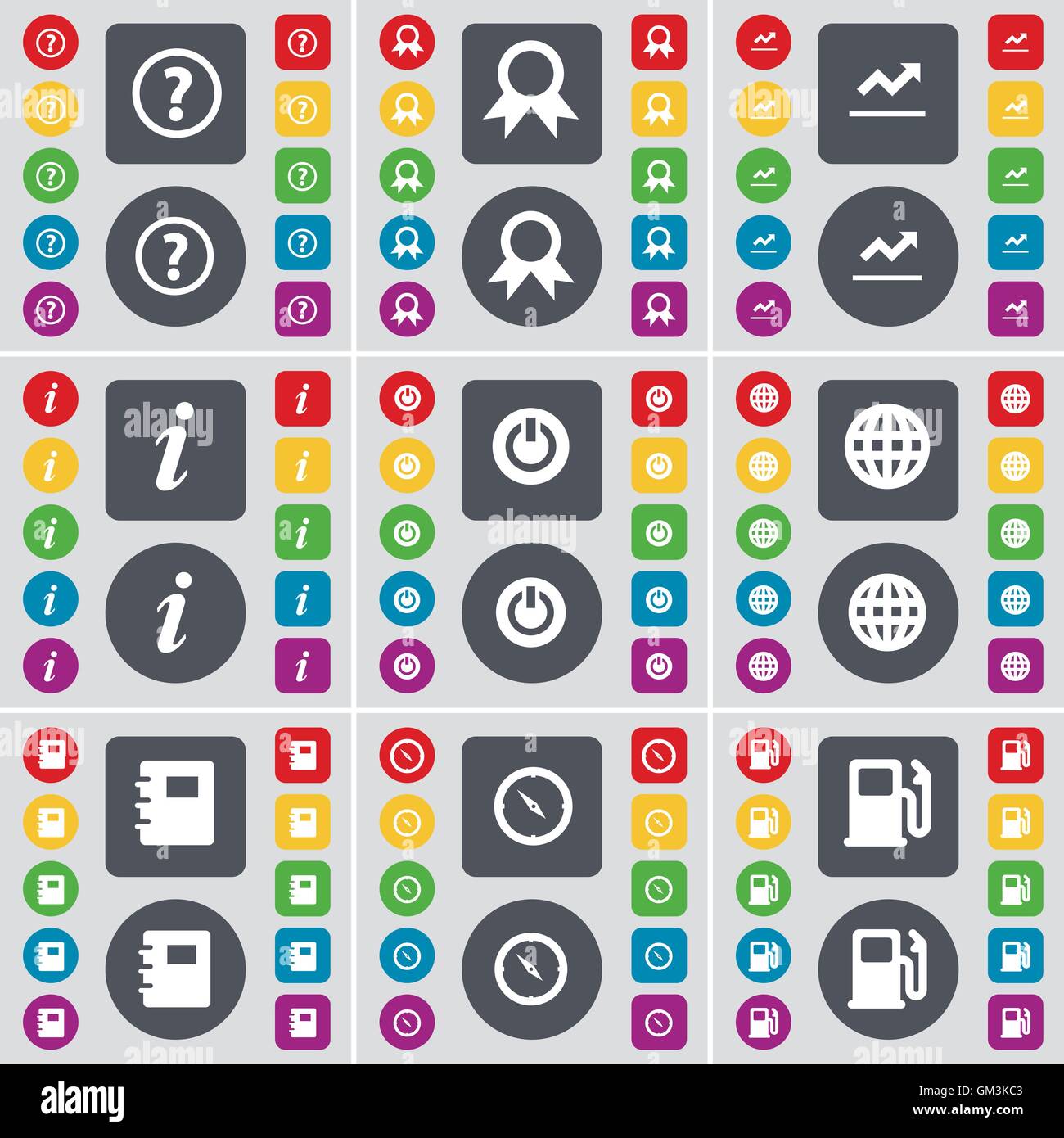 Question mark, Medal, Graph, Information, Power, Golbe, Notebook ...