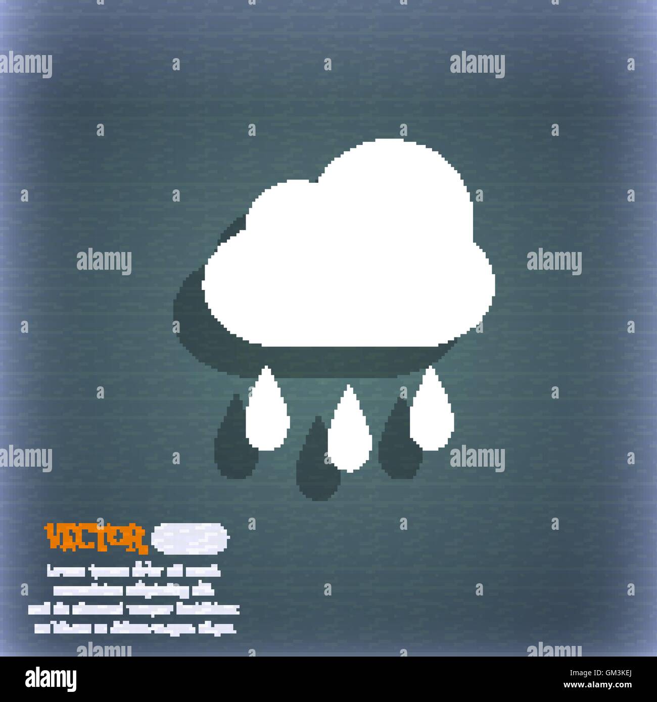 Weather Rain icon symbol on the blue-green abstract background with ...