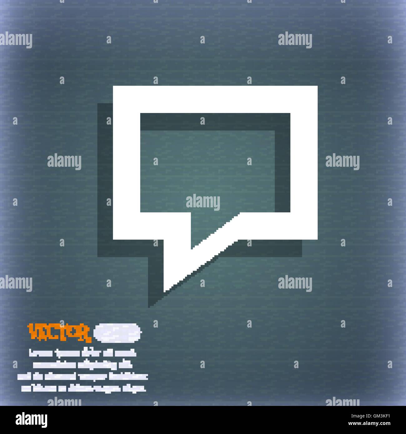 Speech bubble, Think cloud icon symbol on the blue-green abstract ...