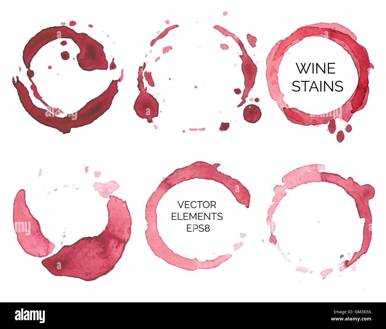 Vector set of watercolor painted wine stains Stock Vector Image & Art ...