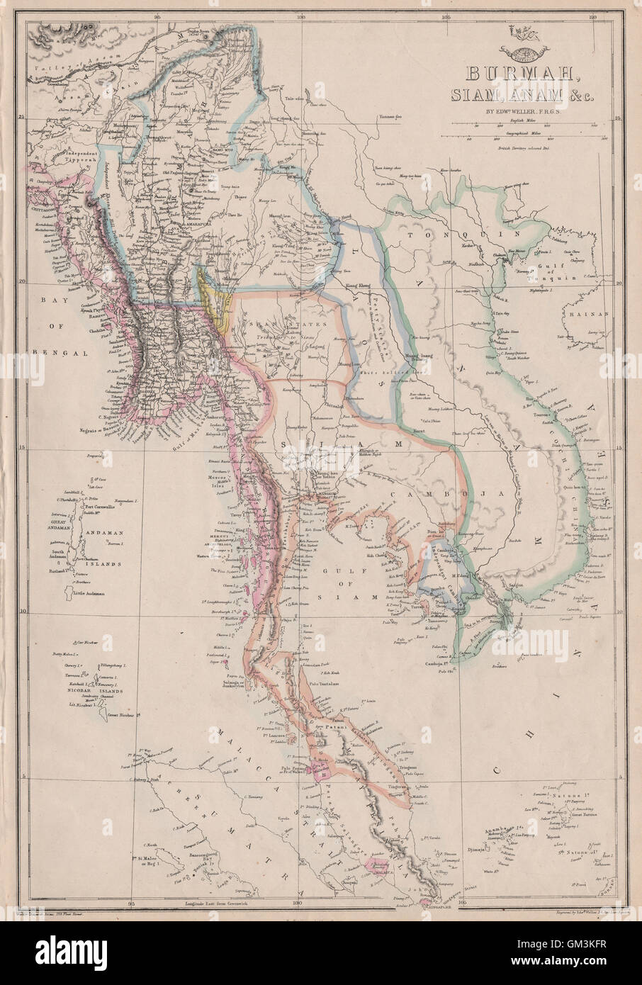 Singapore map 19th century hi-res stock photography and images - Alamy