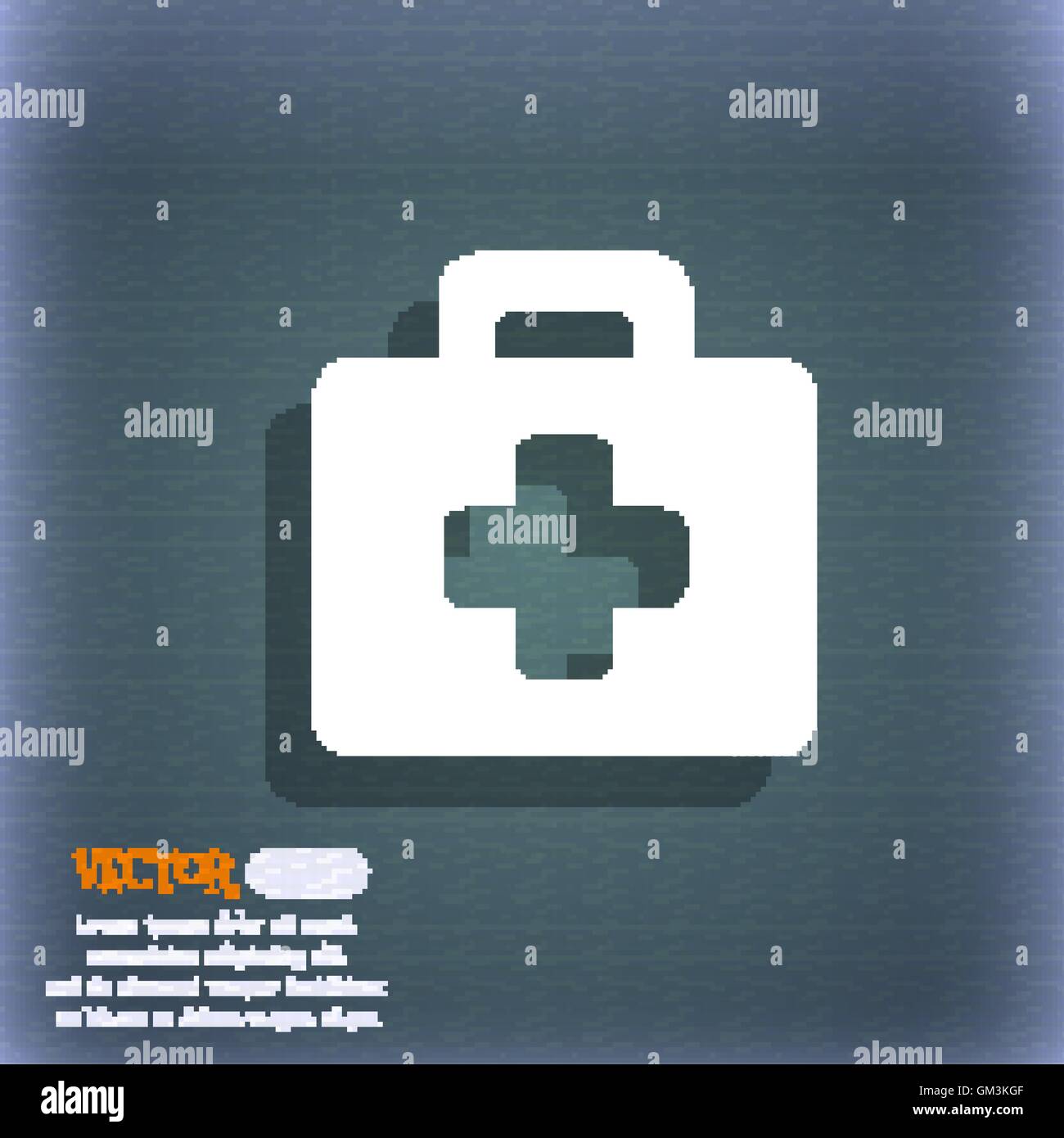 first aid kit icon symbol on the blue-green abstract background with ...