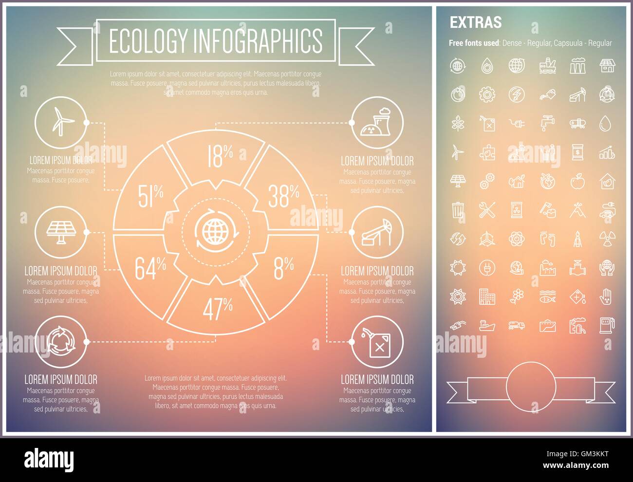 Ecology infographics green template vector Stock Vector Images - Alamy
