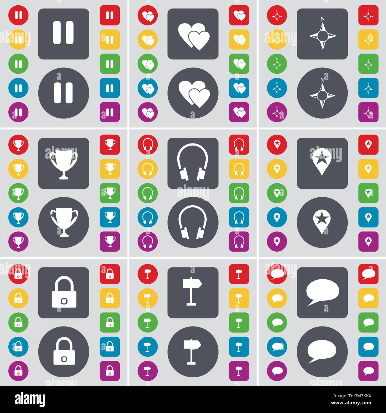 Yellow square pause button Stock Vector Images - Alamy