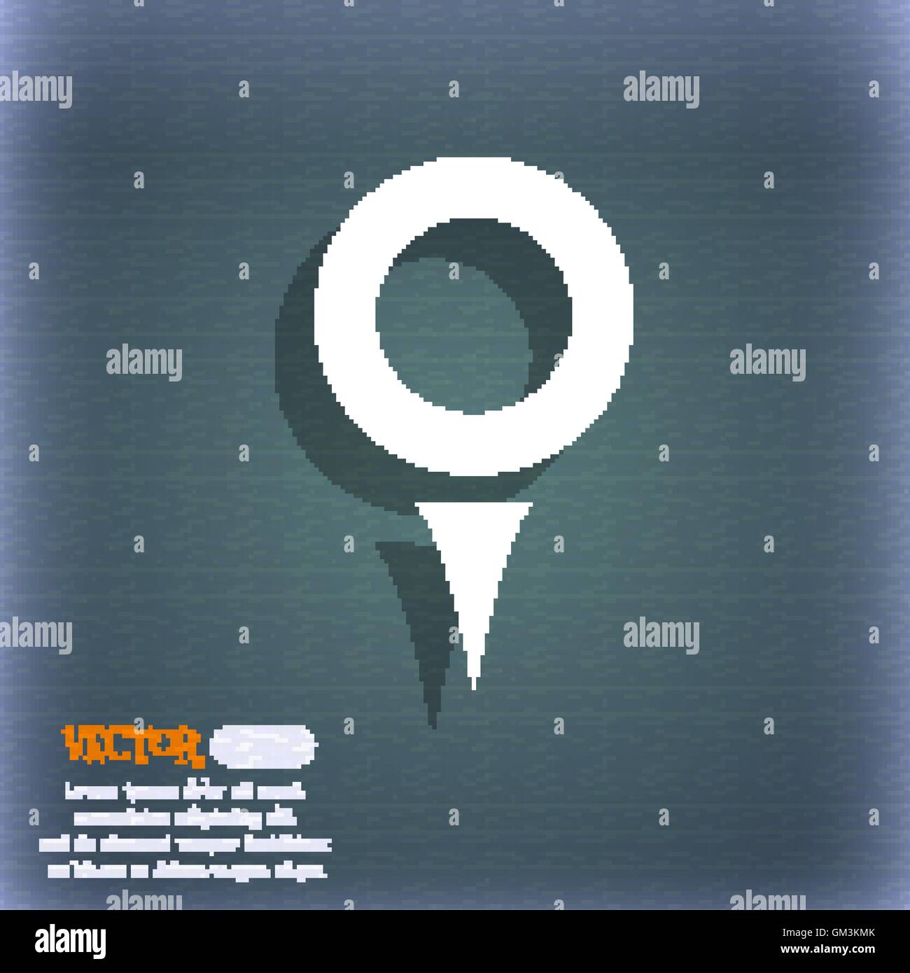 Map Pointer Gps Location Icon Symbol On The Blue Green Abstract Background With Shadow And