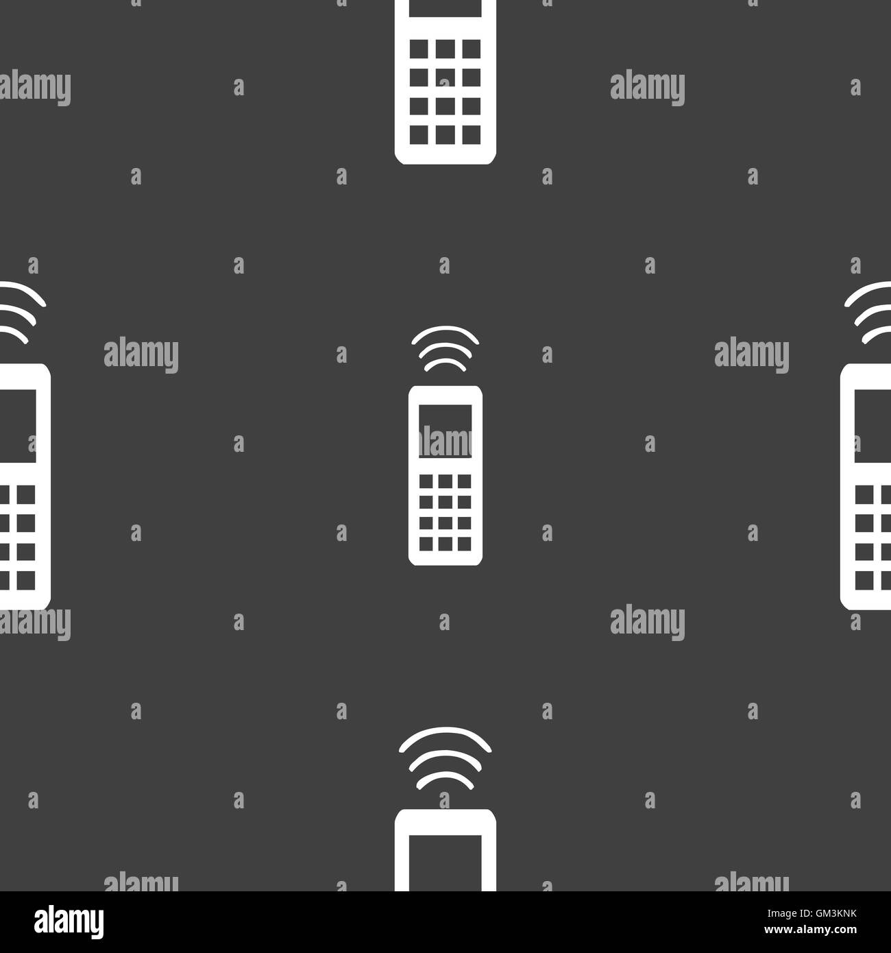 the remote control icon sign. Seamless pattern on a gray background ...