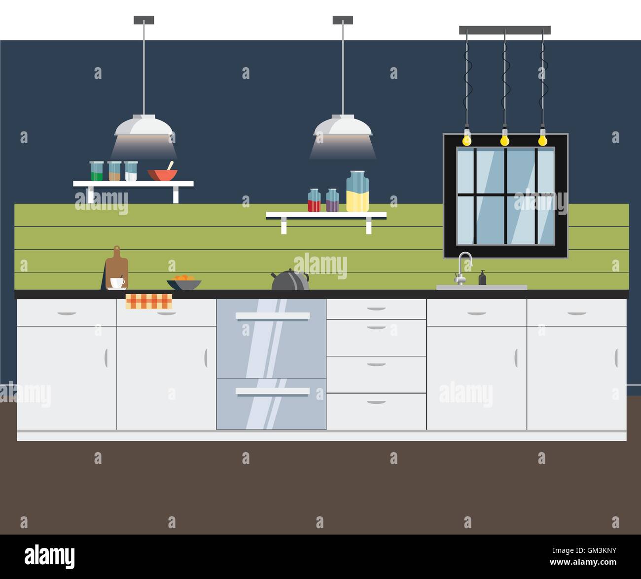 Kitchen interior. Vector Stock Vector Image & Art - Alamy