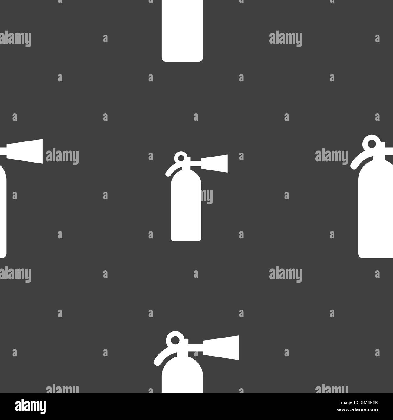 fire extinguisher icon sign. Seamless pattern on a gray background ...
