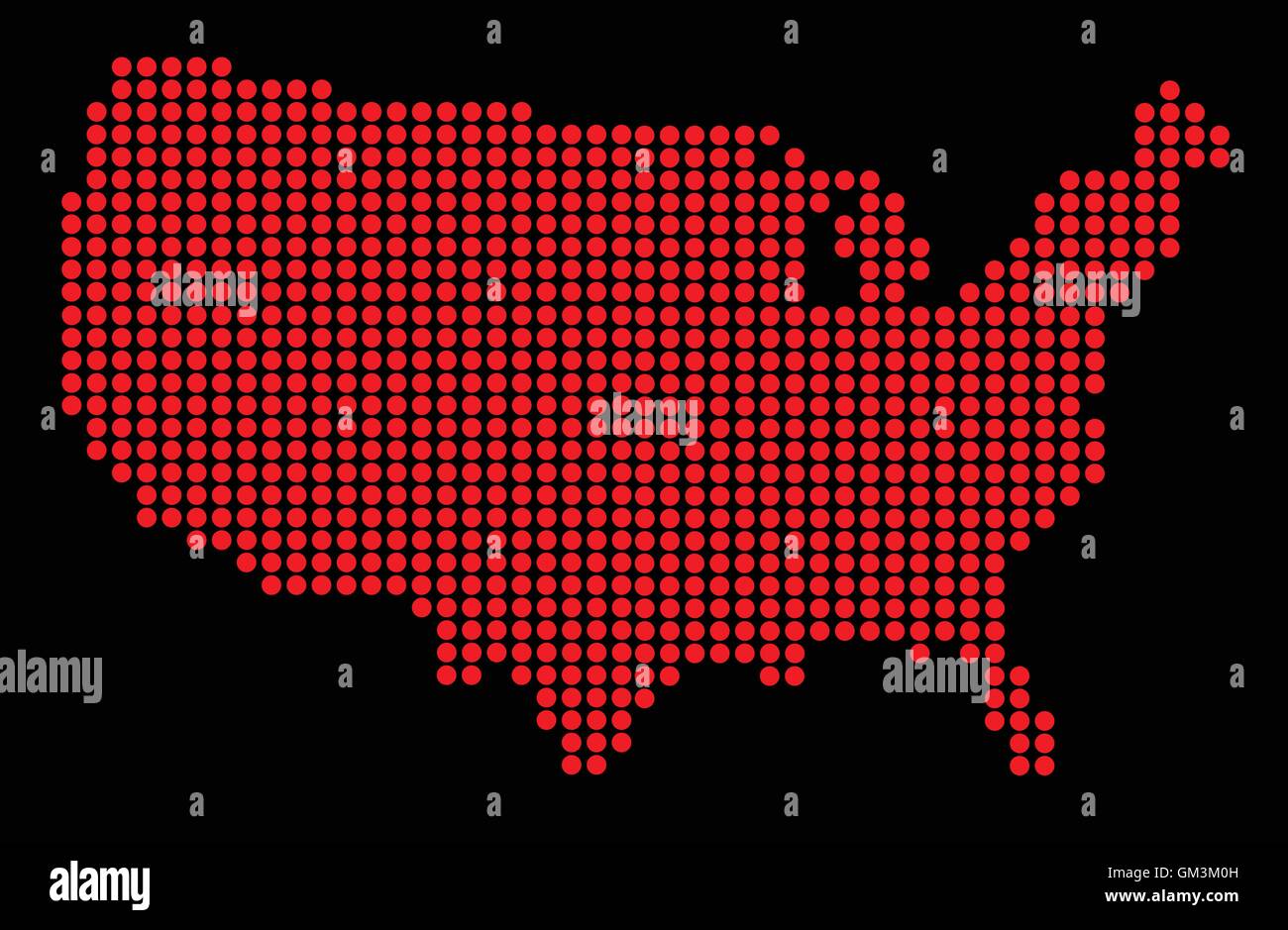 USA Outline Dot Map Stock Vector Image & Art - Alamy
