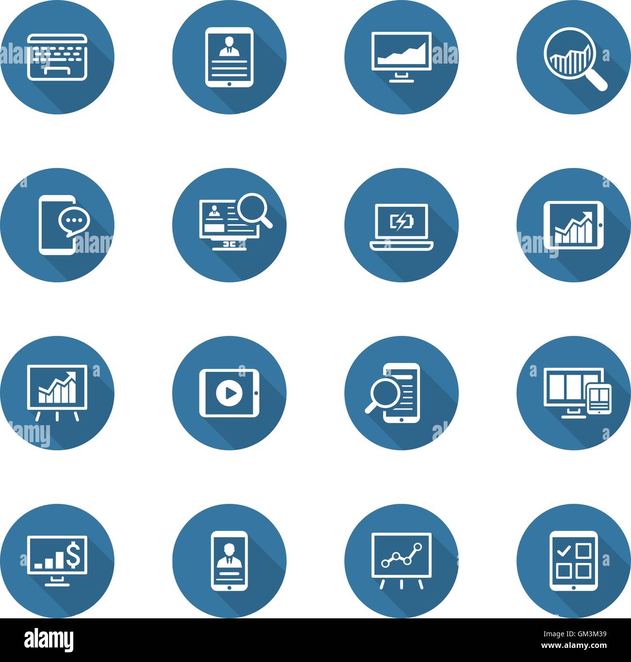 Flat Design Icon Set. Long Shadow Stock Vector Image & Art - Alamy