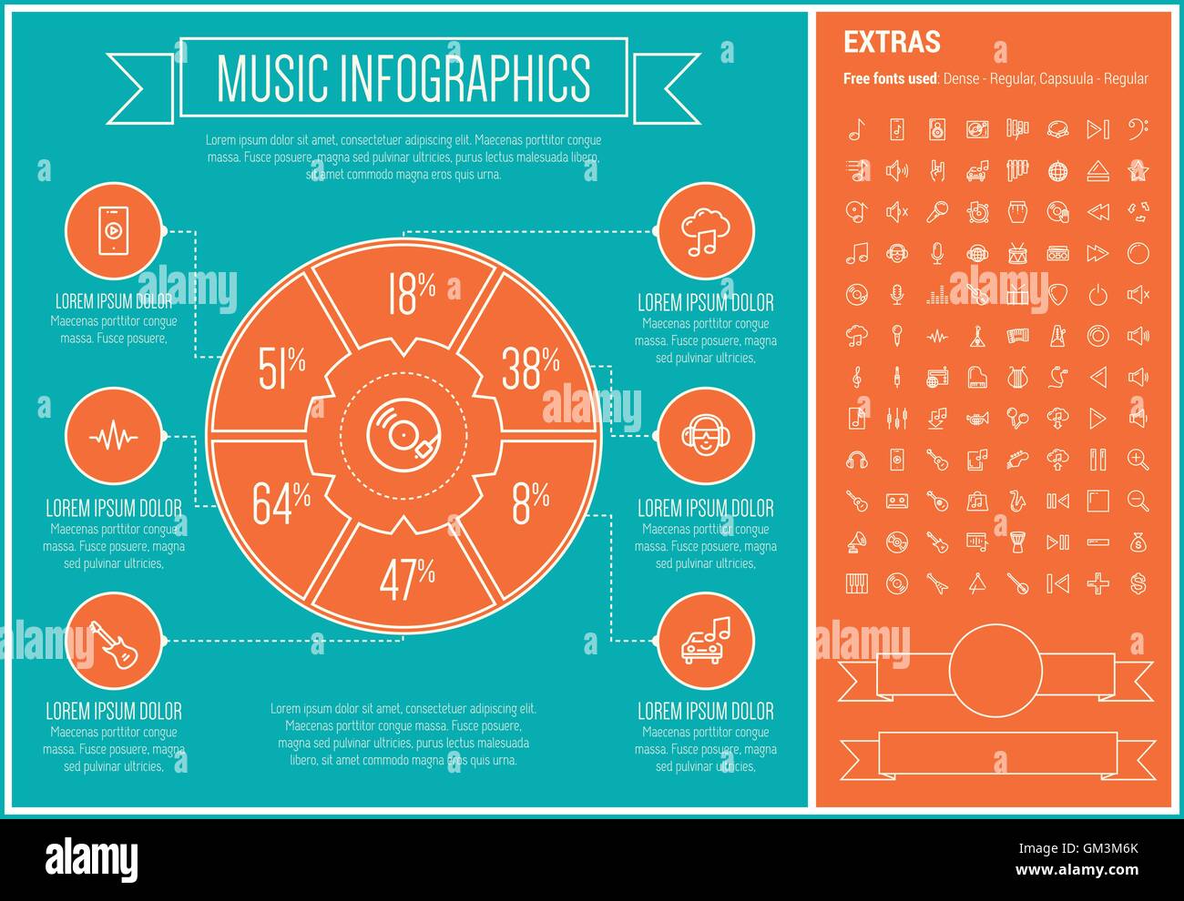 Music Line Design Infographic Template Stock Vector Image & Art - Alamy