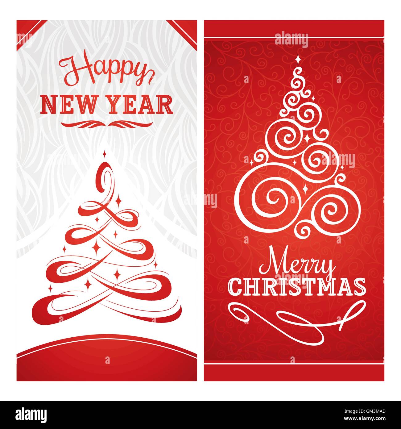 Christmas tree with holiday cards Stock Vector Images - Alamy