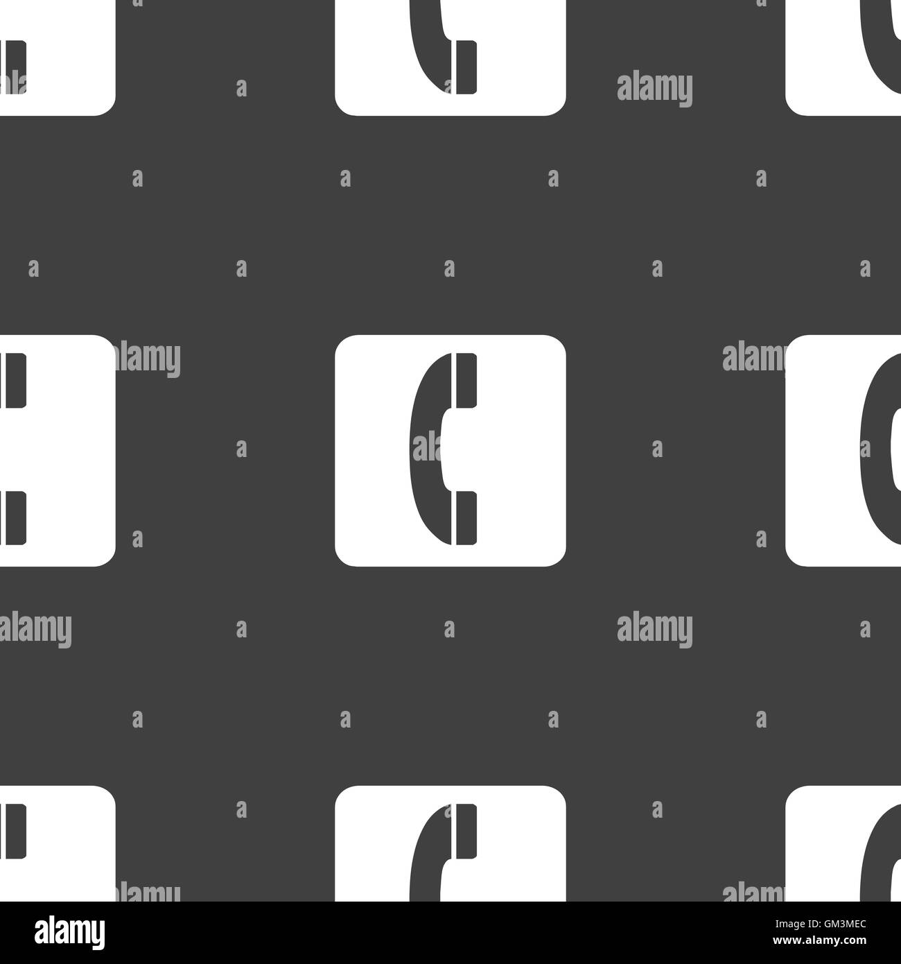 handset icon sign. Seamless pattern on a gray background. Vector Stock ...