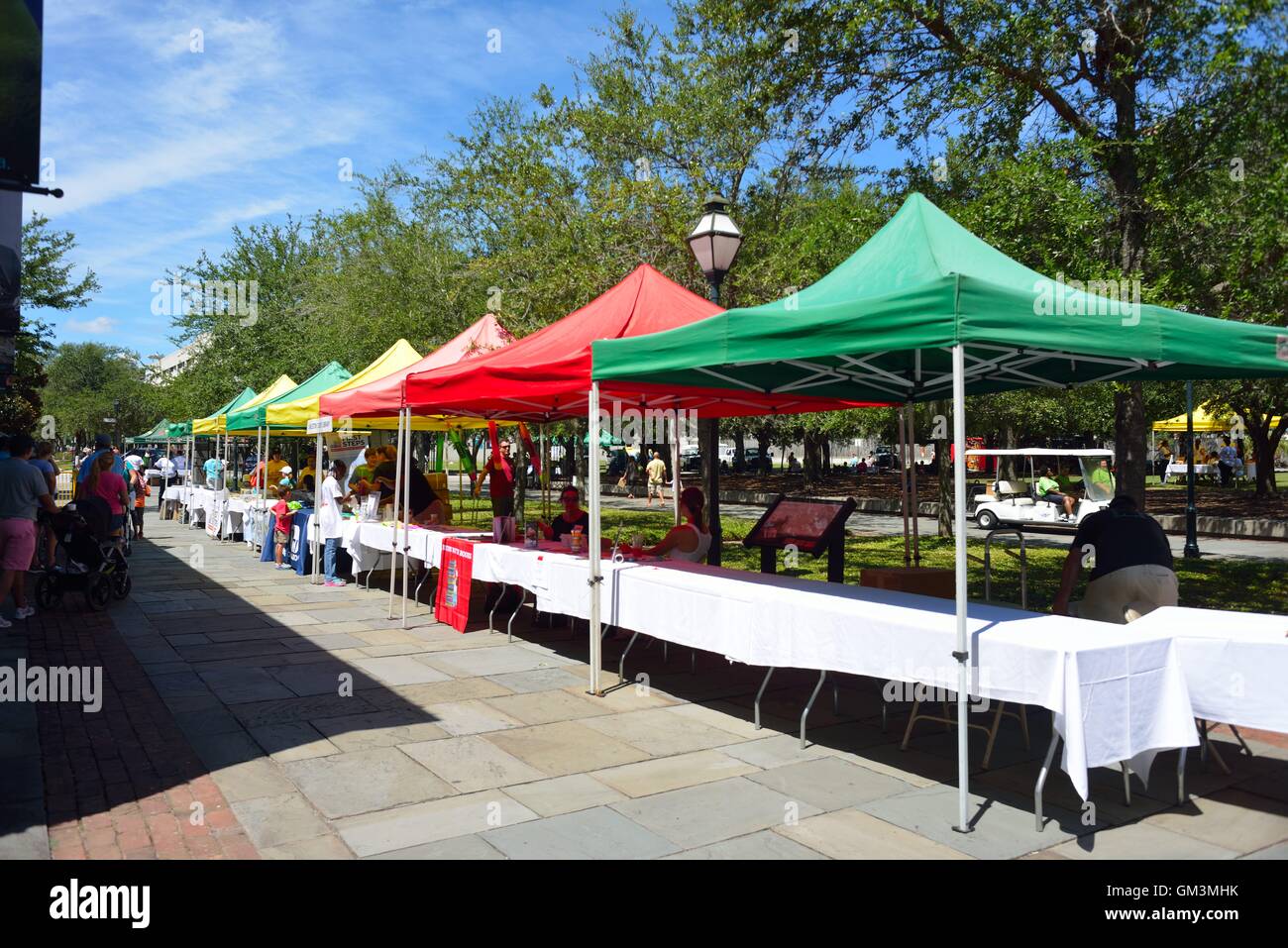 Line of Booths for event Stock Photo - Alamy