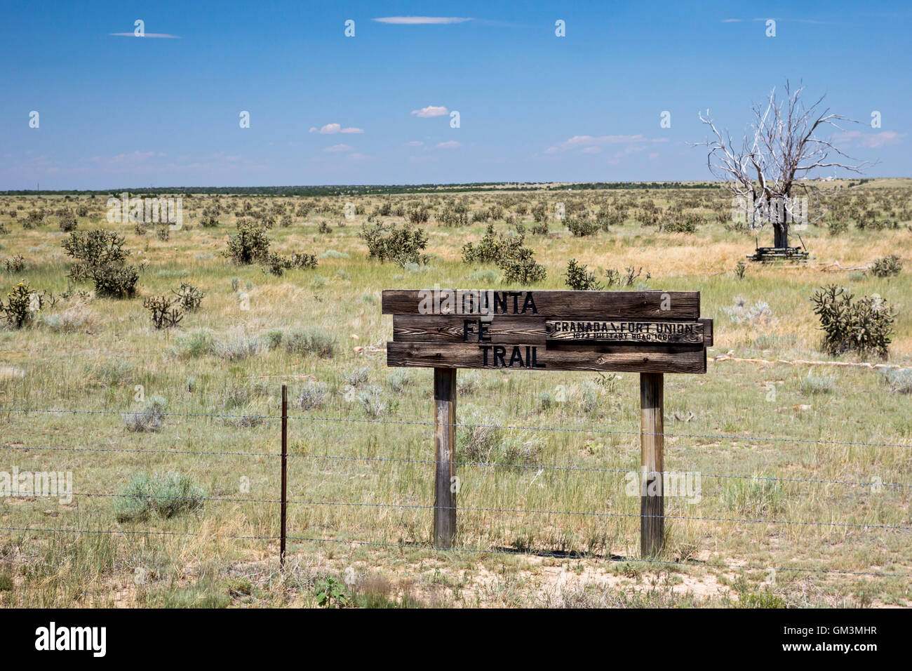 Kim, Colorado - A marker for the historic Santa Fe Trail Stock Photo ...