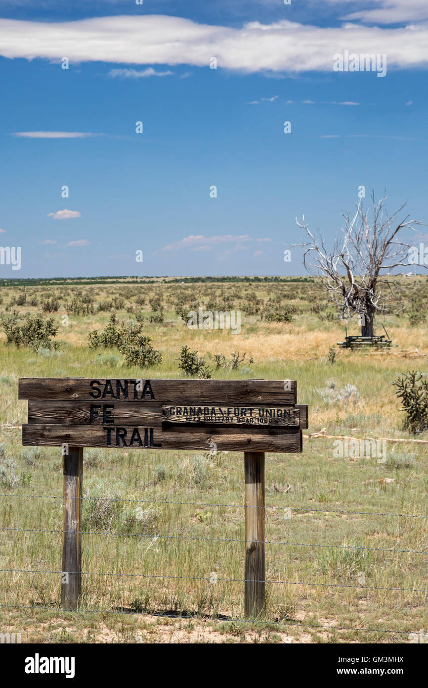 Kim, Colorado - A marker for the historic Santa Fe Trail Stock Photo ...