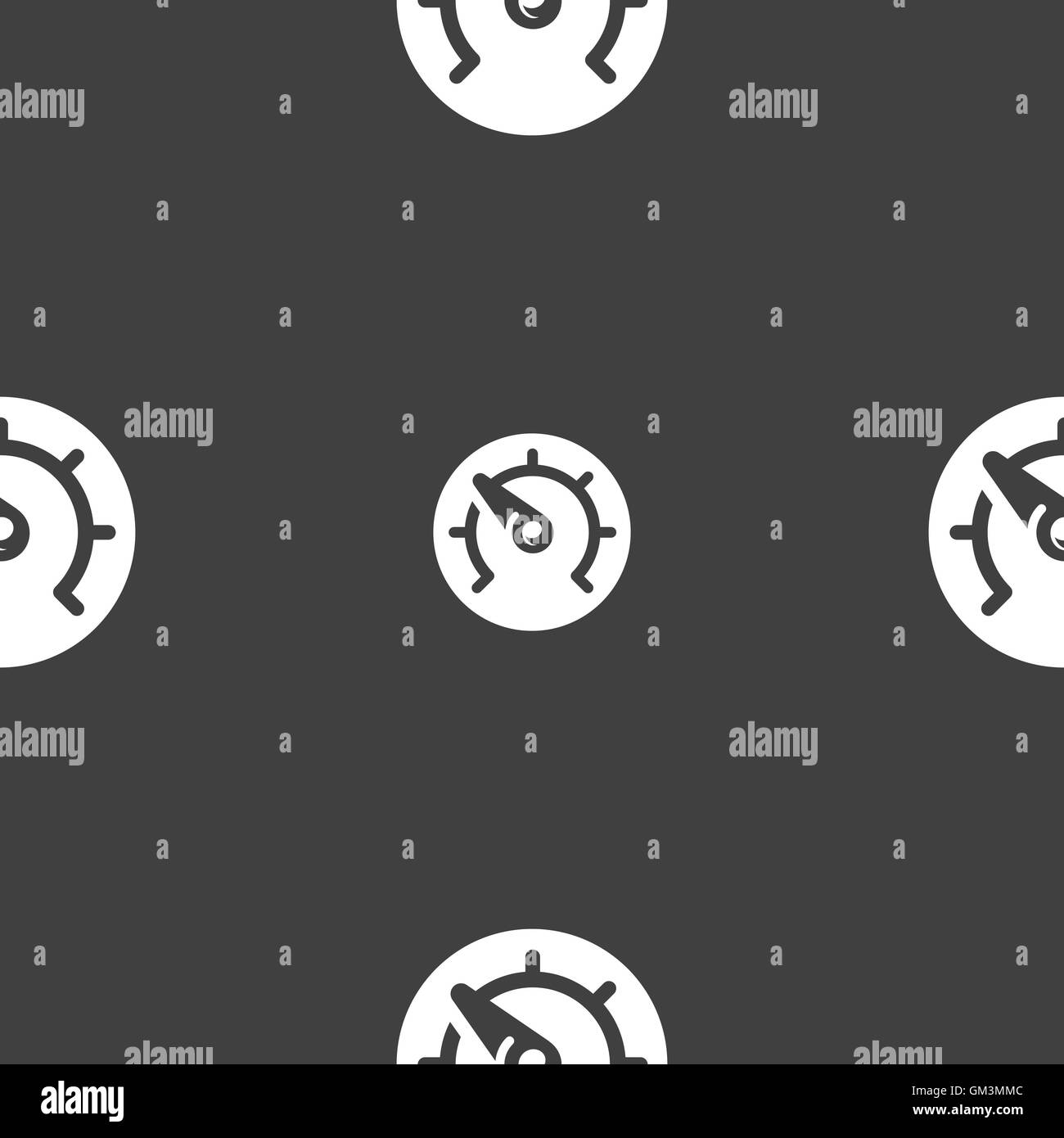 speed, speedometer icon sign. Seamless pattern on a gray background ...