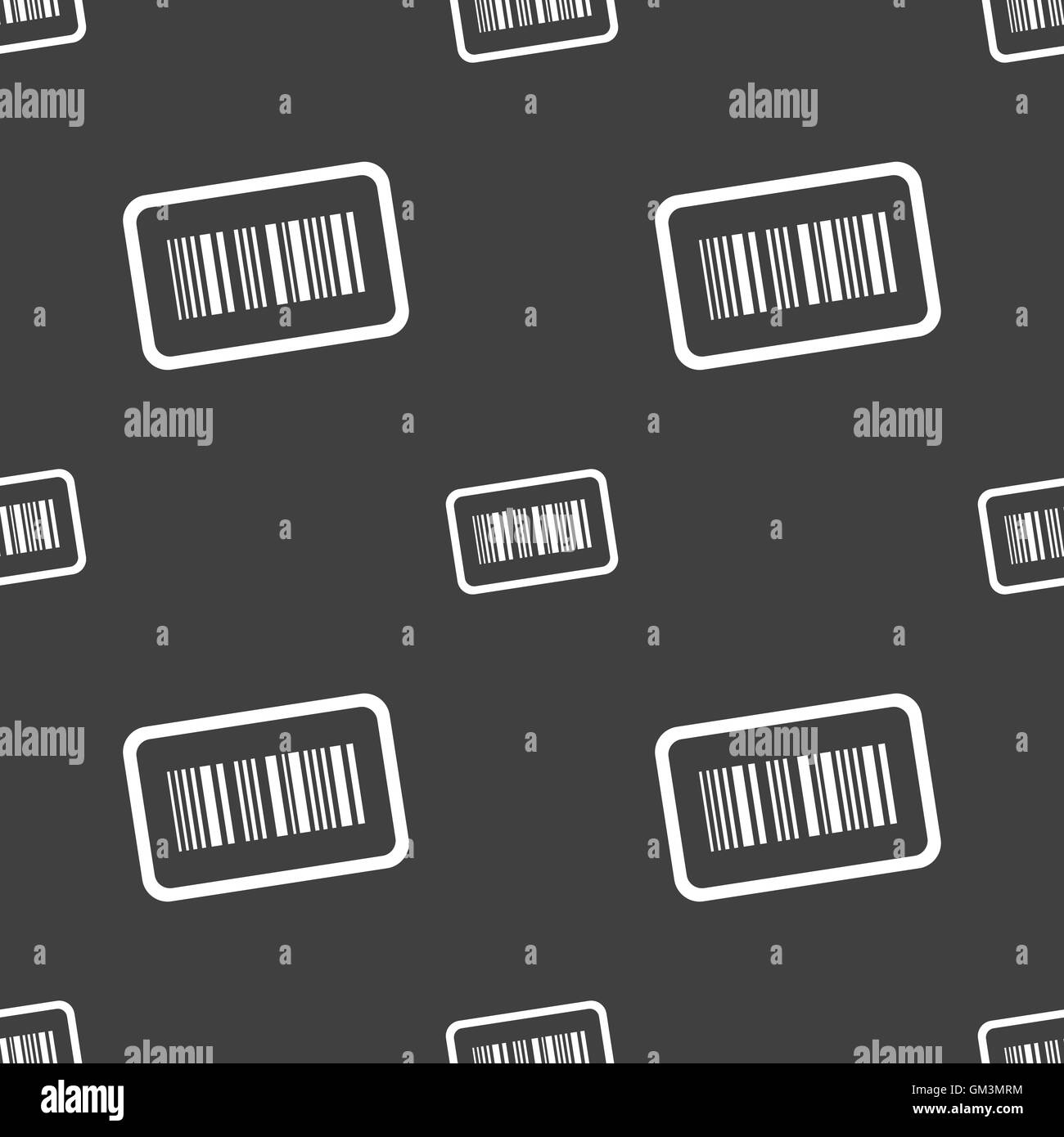 Barcode icon sign. Seamless pattern on a gray background. Vector Stock ...