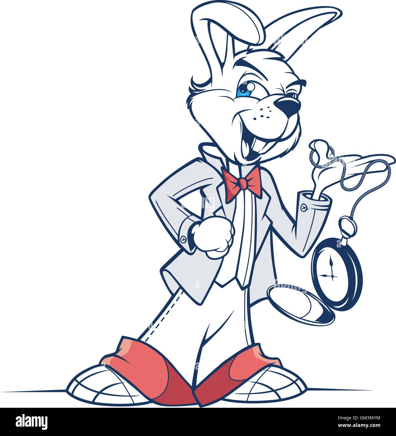 Cartoon rabbit with a clock Stock Vector Image & Art - Alamy