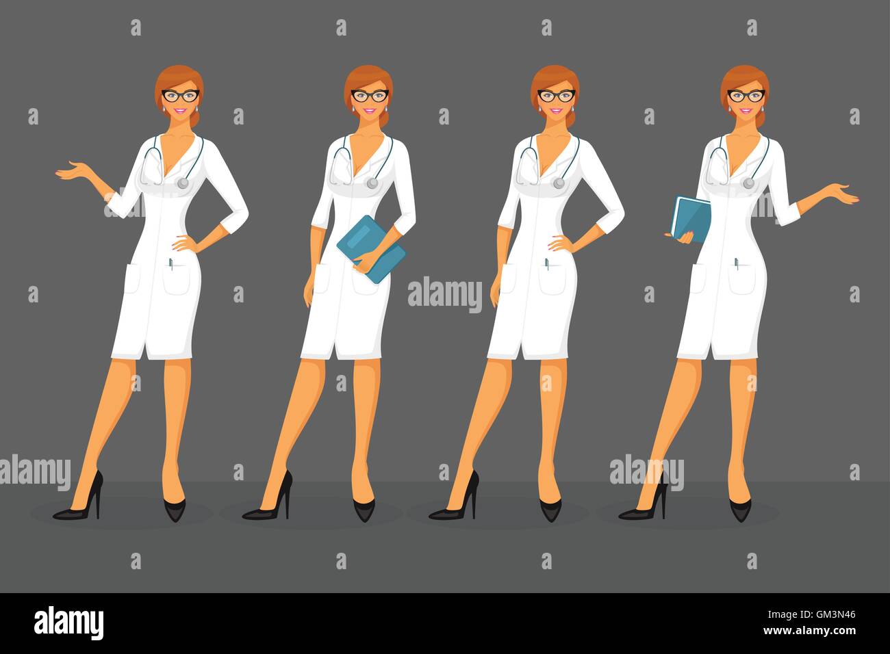 Woman in coat lab Stock Vector Images - Alamy