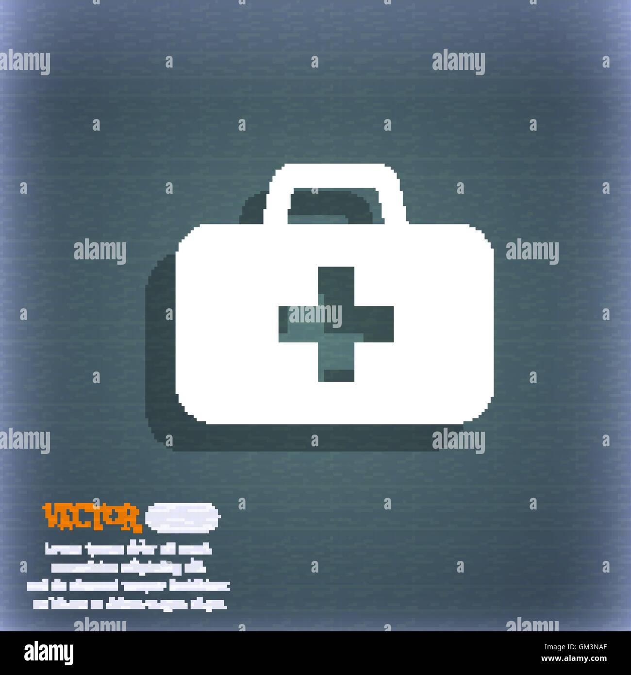 medicine chest icon symbol on the blue-green abstract background with ...