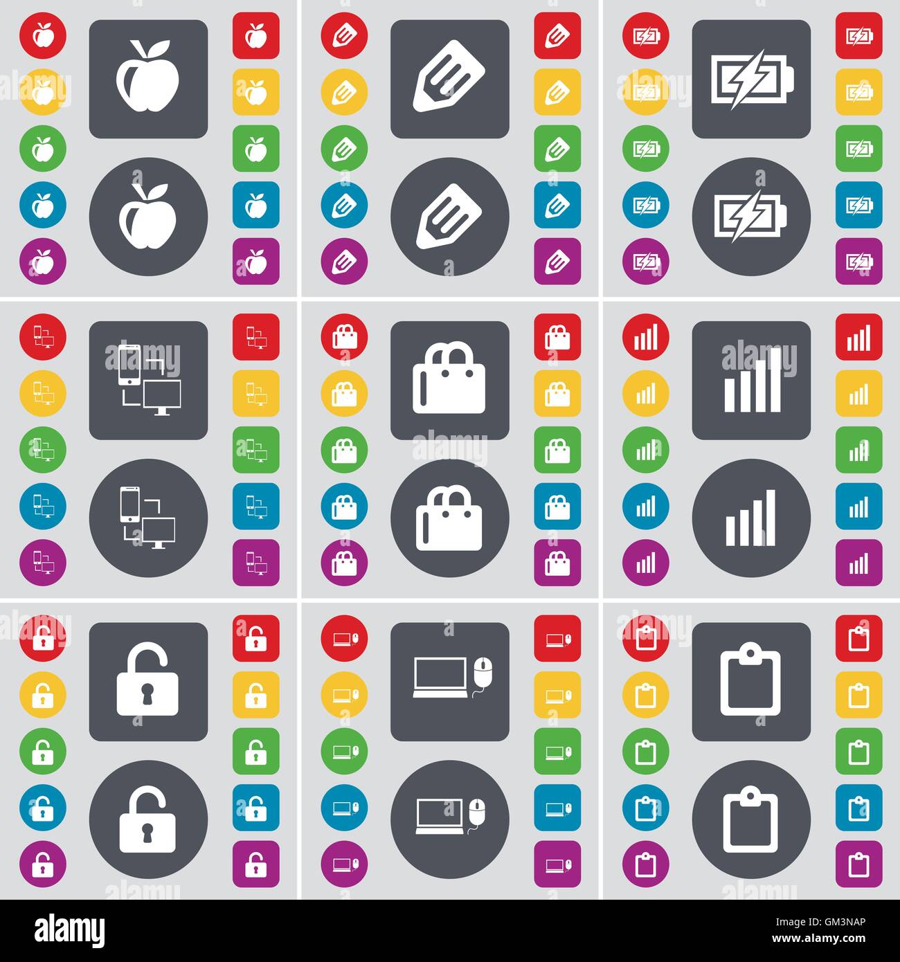 Apple, Pencil, Charging, Connection, Shopping bag, Diagram, Lock ...