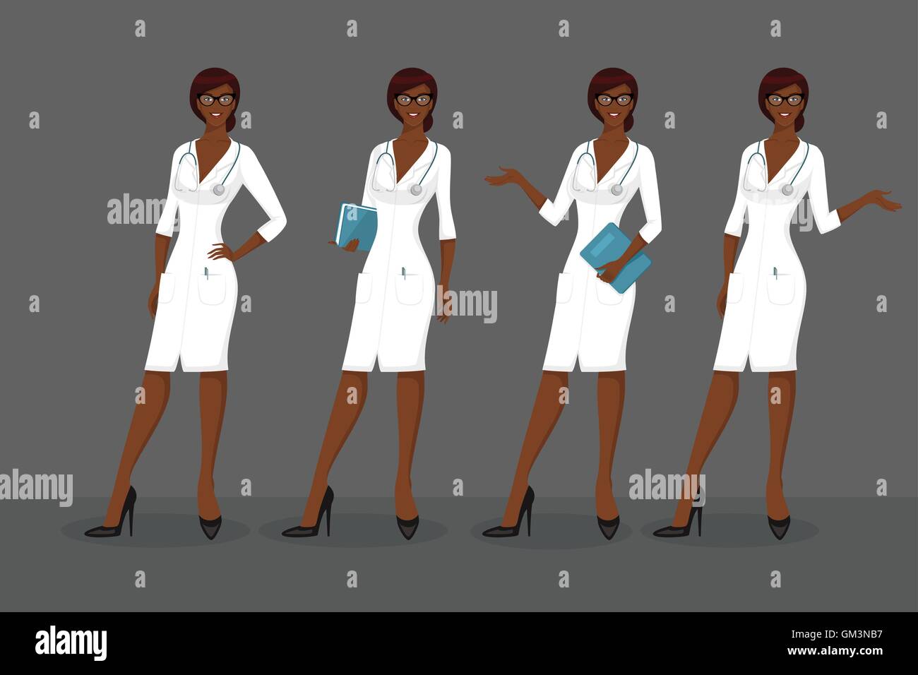 Woman in coat lab Stock Vector Images - Alamy