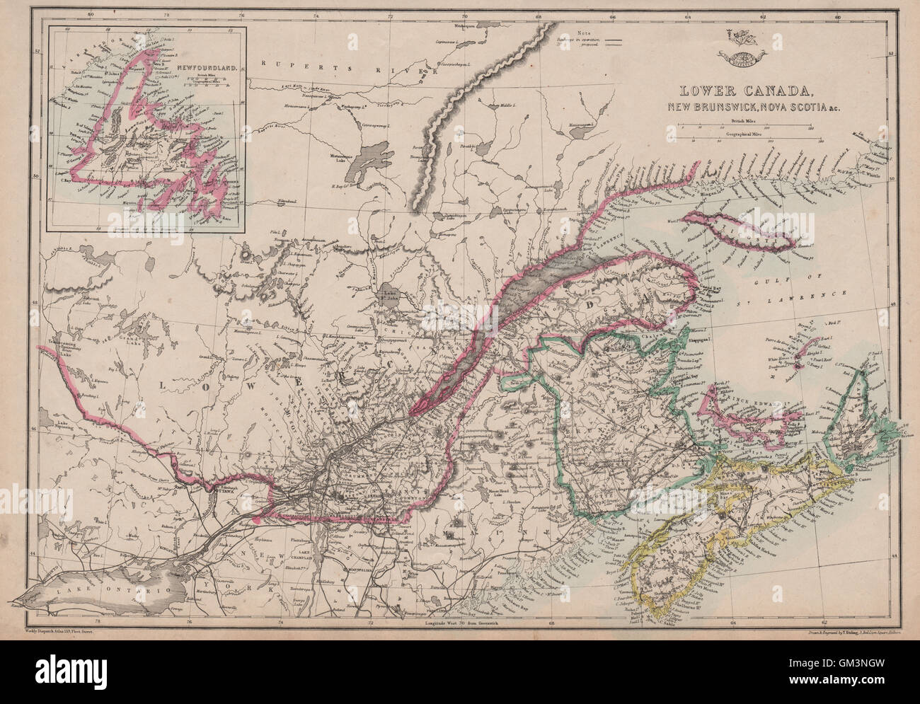Nova scotia map 19th century hi-res stock photography and images - Alamy