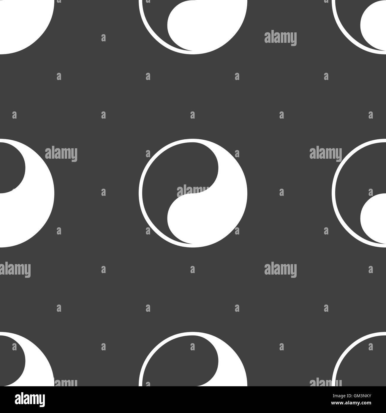 Yin Yang icon sign. Seamless pattern on a gray background. Vector Stock ...