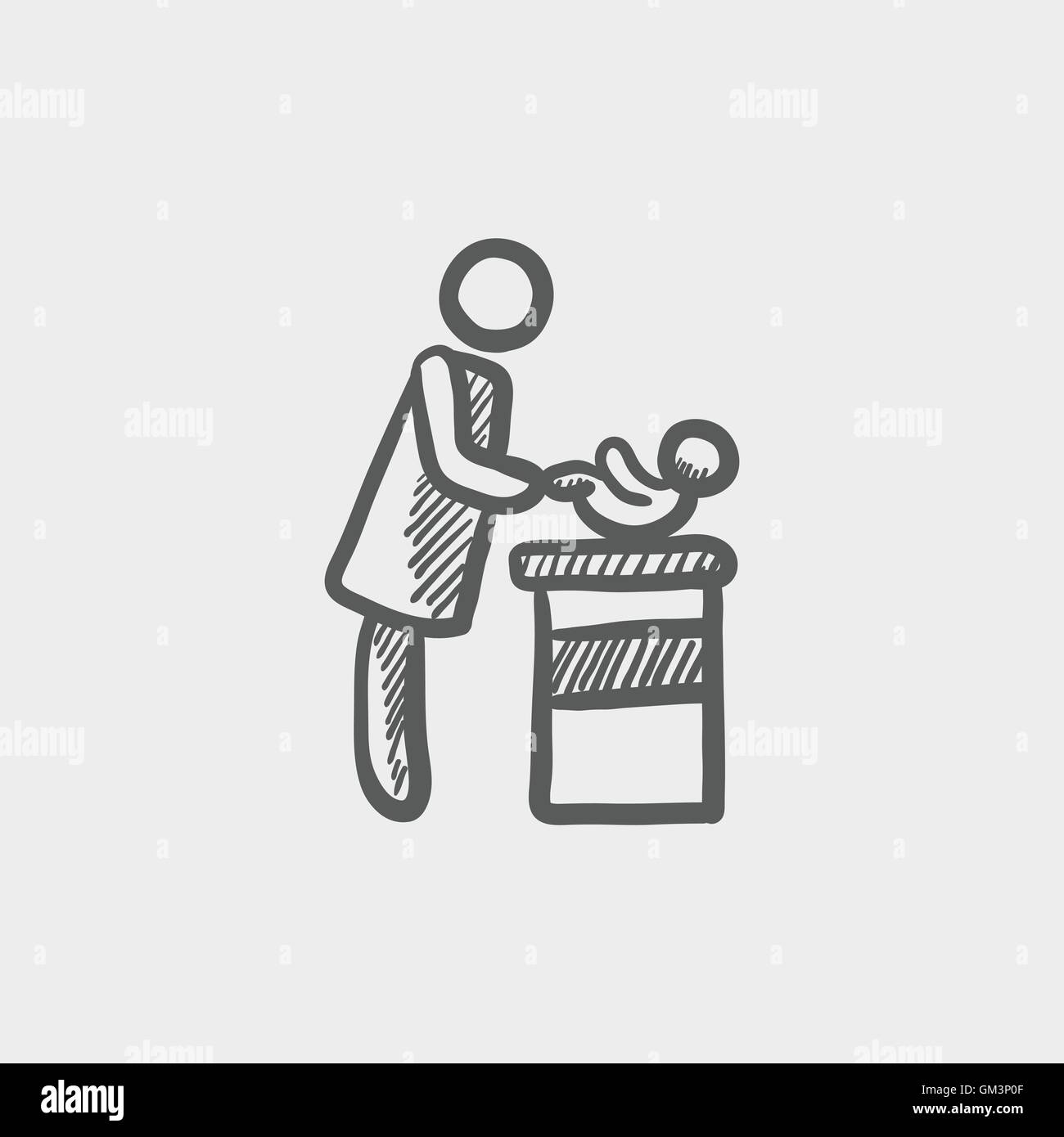 Mother changing baby's diaper Stock Vector Images - Alamy