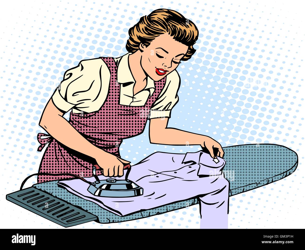 Cartoon woman ironing hi-res stock photography and images - Alamy