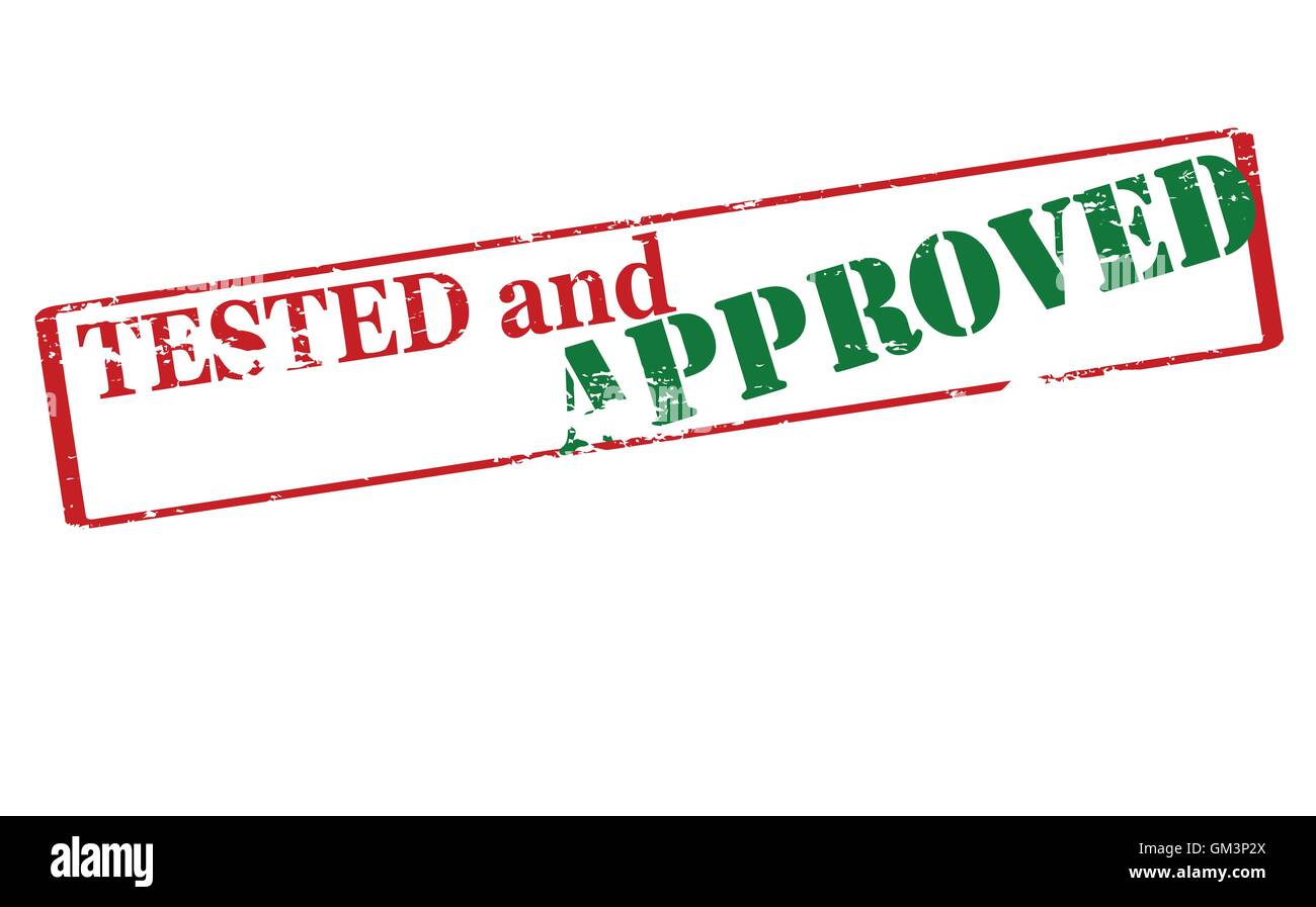 Tested stamp rectangular sign hi-res stock photography and images - Alamy