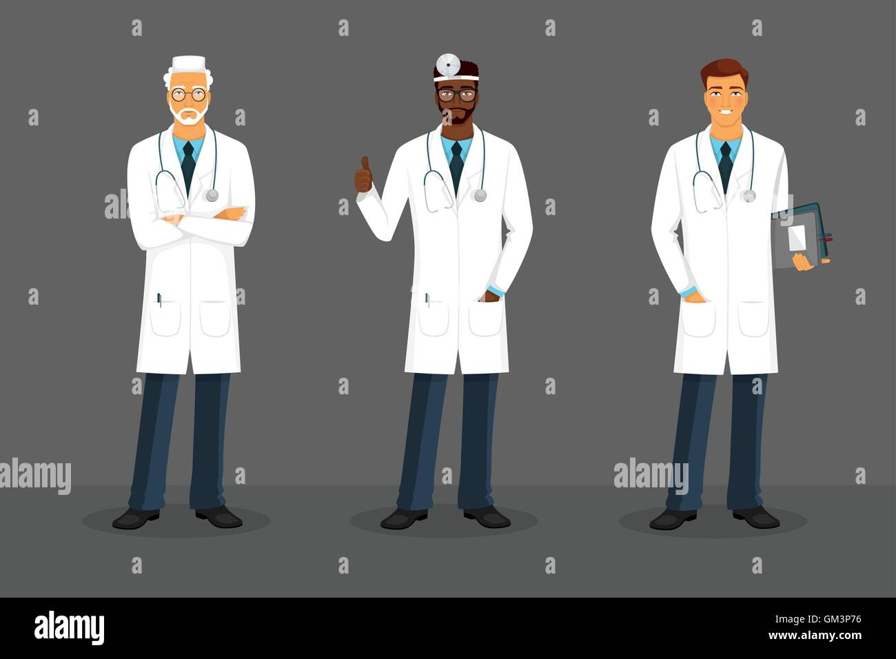 Doctor poses in hospital Stock Vector Images - Alamy