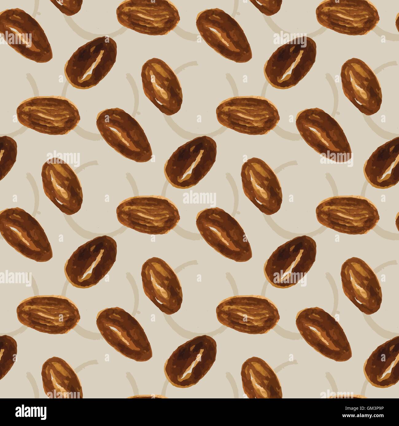 Seamless pattern with illustrations of coffee beans Stock Vector Image ...