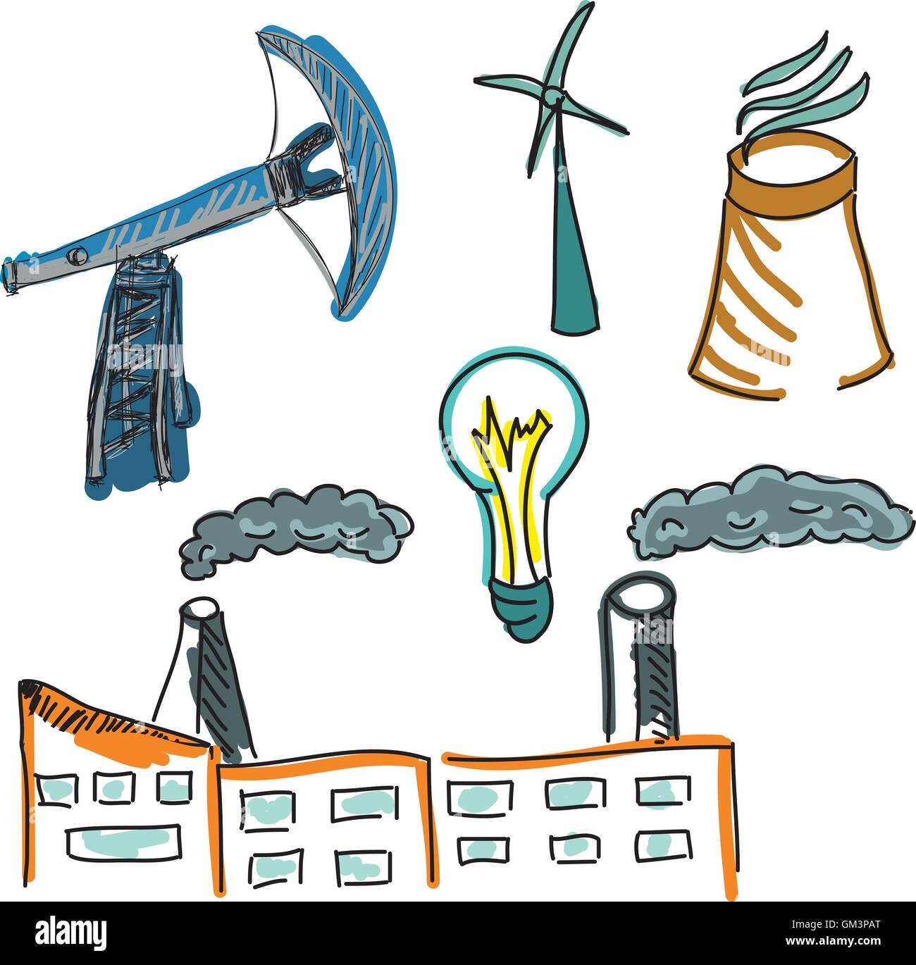 Oil buildings Stock Vector Images - Alamy