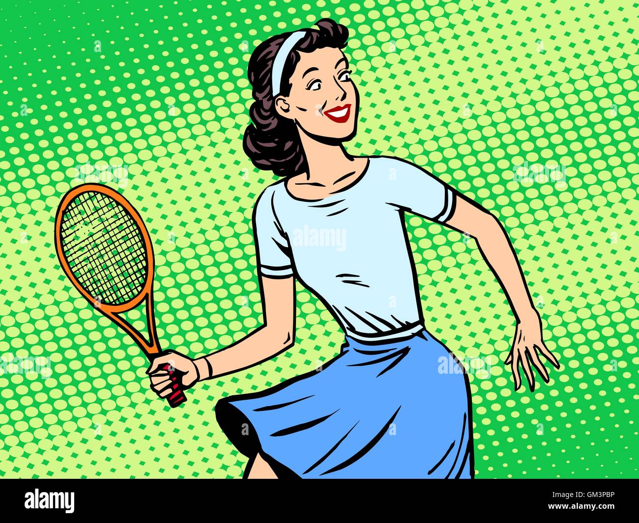 Cartoon woman playing tennis hi-res stock photography and images - Alamy